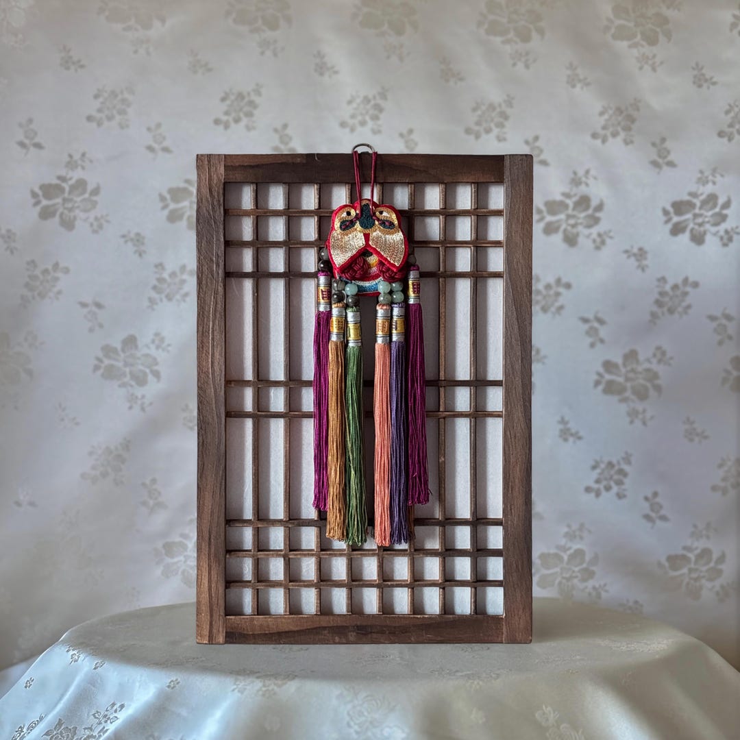 Korean Silk Norigae: Embroidered Cicada With Ten Tassels - Etsy