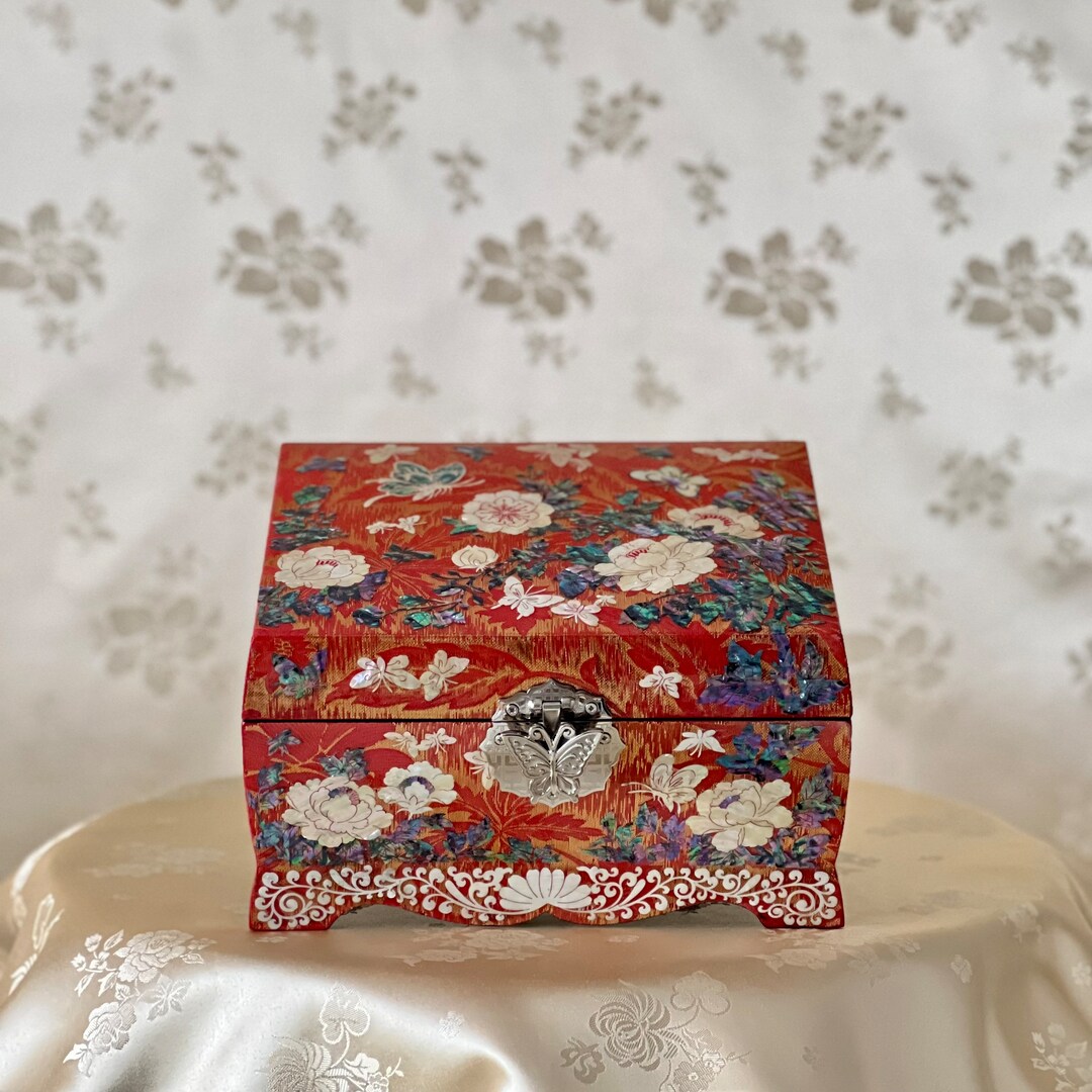 LIMITED EDITION Orange Silk-layered Royal Korean Handmade Mother of ...