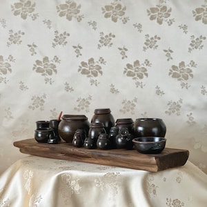 Korean Miniature Onggi Jar Set: 17-piece Traditional Earthenware ...
