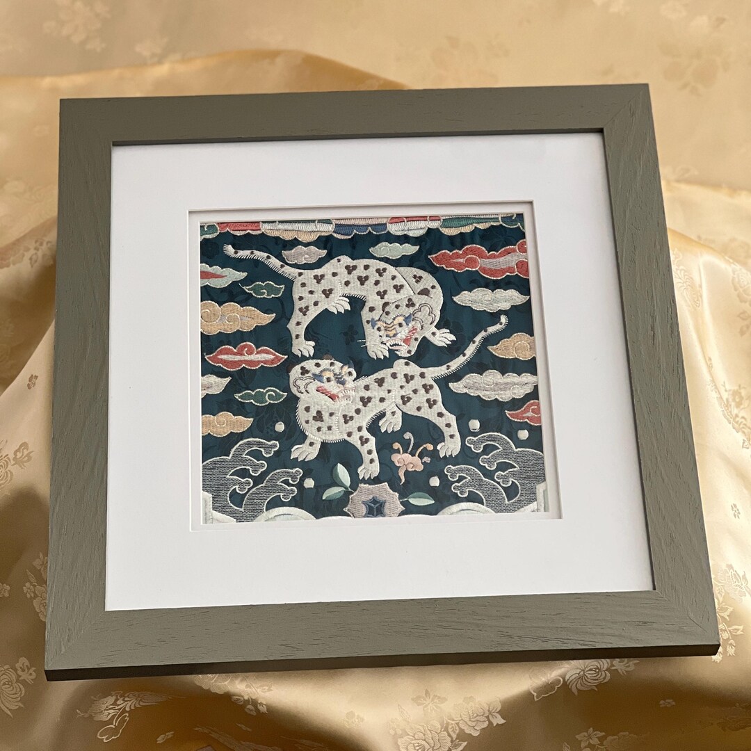 Korean Traditional Handmade Tigers Embroidery, Jasu in Frame - Etsy