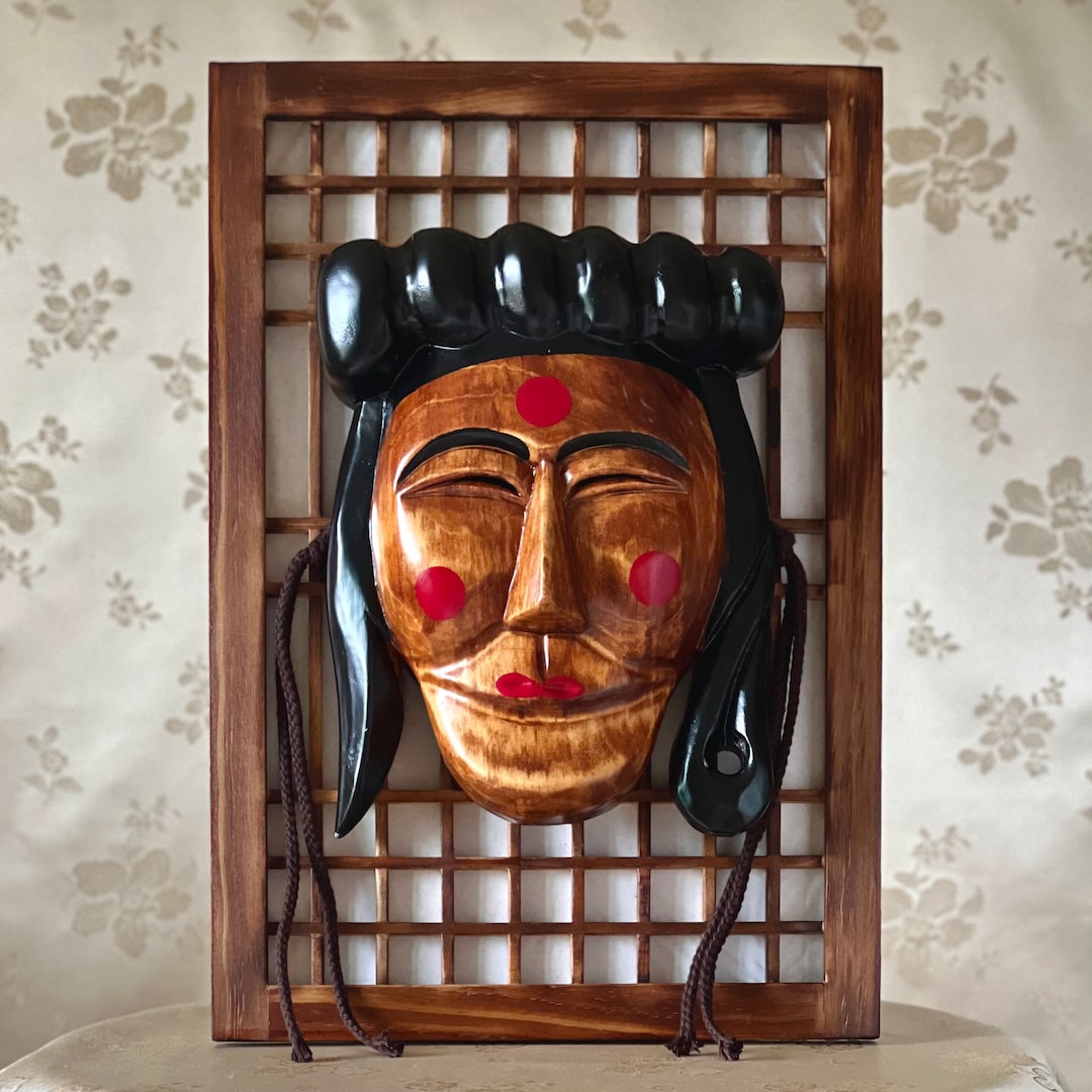 Korean Traditional Handmade Wooden Mask Used in Hahoe Village for ...
