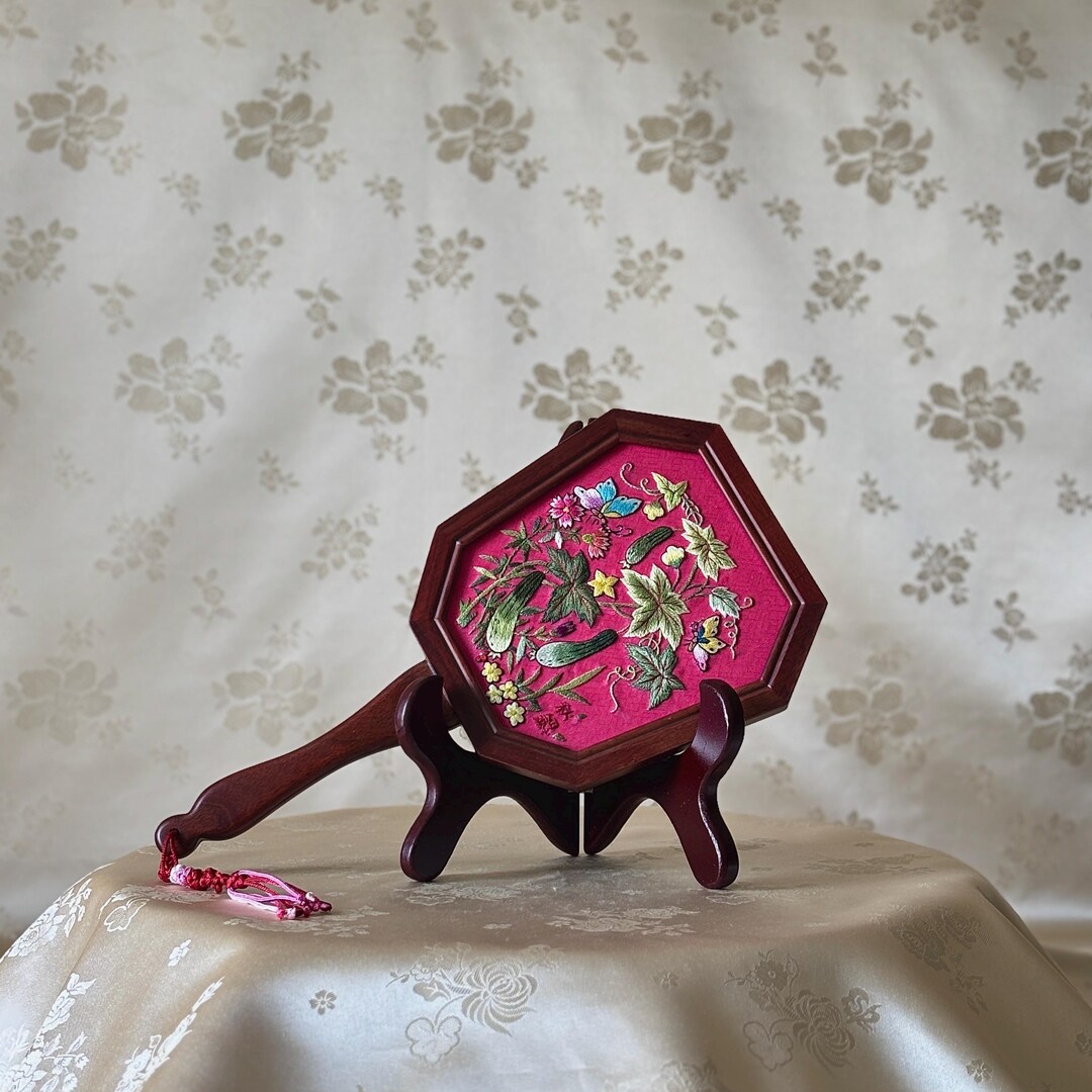 Grand-scale Korean Embroidered Hand Mirror: Inspired by Chochungdo’s ...