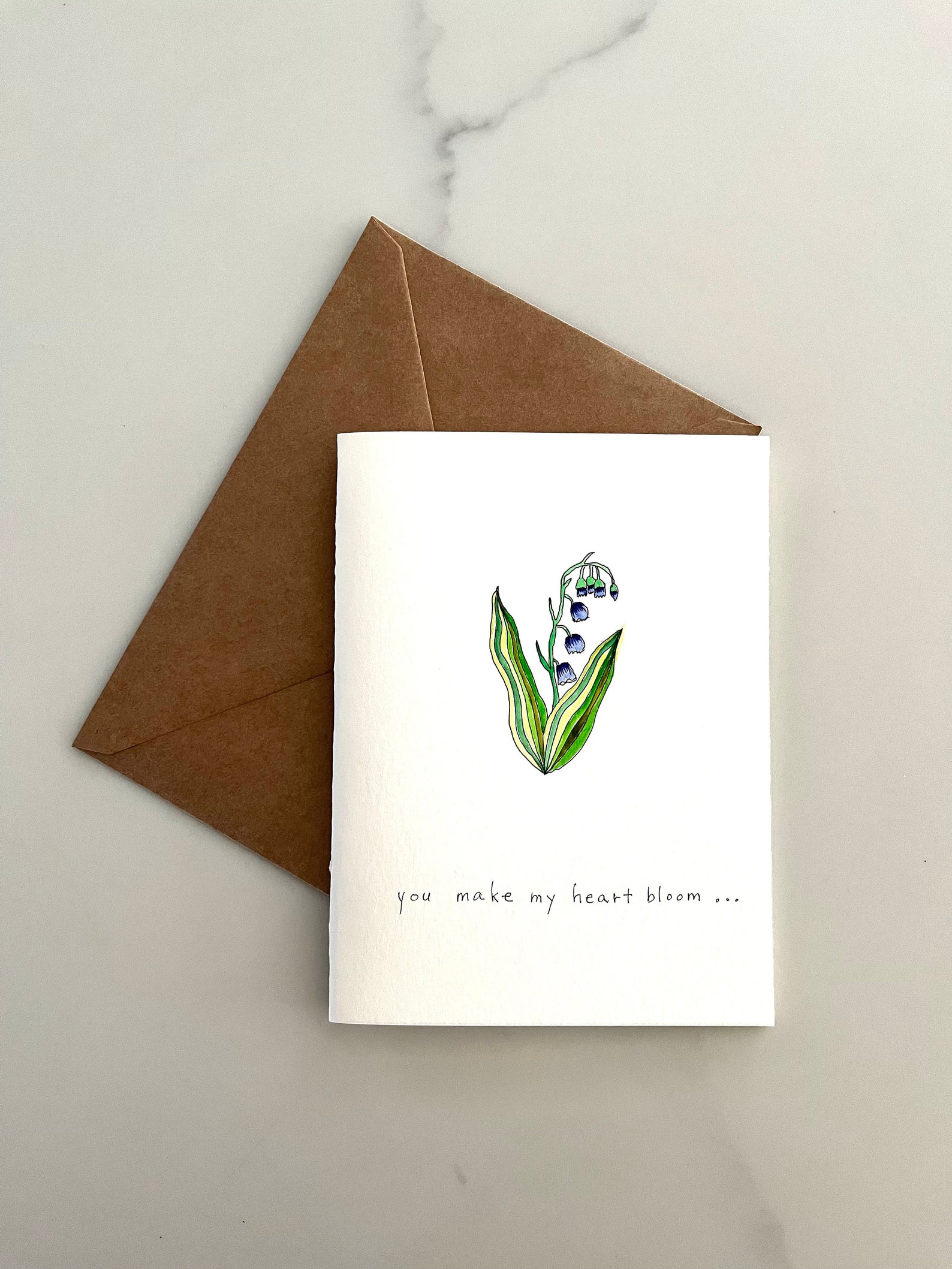 Original Hand Painted Watercolor Flower Card Set Floral Greeting Warm ...