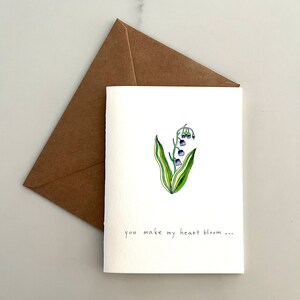 Original Hand Painted Watercolor Flower Card Set Floral Greeting Warm ...