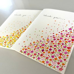 Original Hand Painted Watercolor Flower Than You Card Set - Spring ...