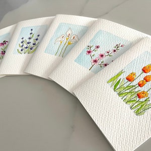 Original Hand Painted Watercolor Flower Card Set - Notecard Set for ...