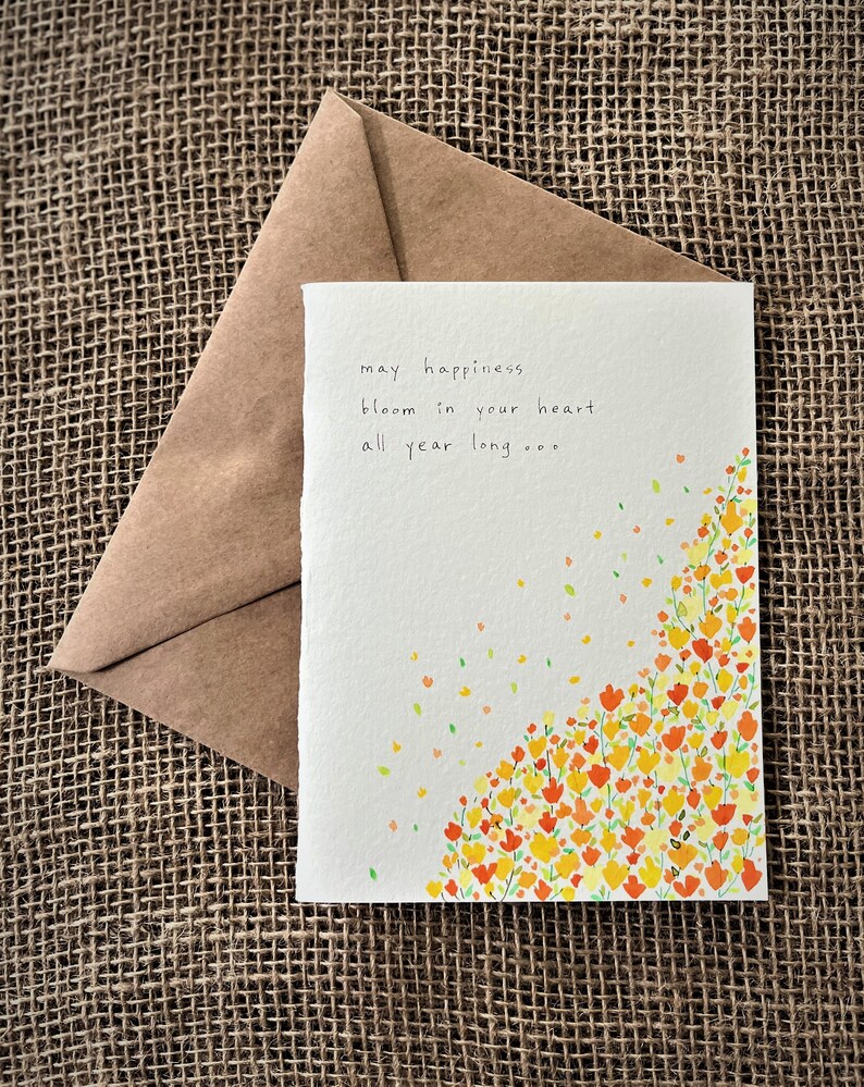 Original Hand Painted Watercolor Flower Card Set Spring | Etsy