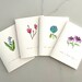 Original Hand Painted Watercolor Flower Card Set Floral Greeting Warm ...