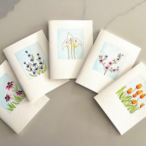 Original Hand Painted Watercolor Flower Card Set - Notecard Set for ...