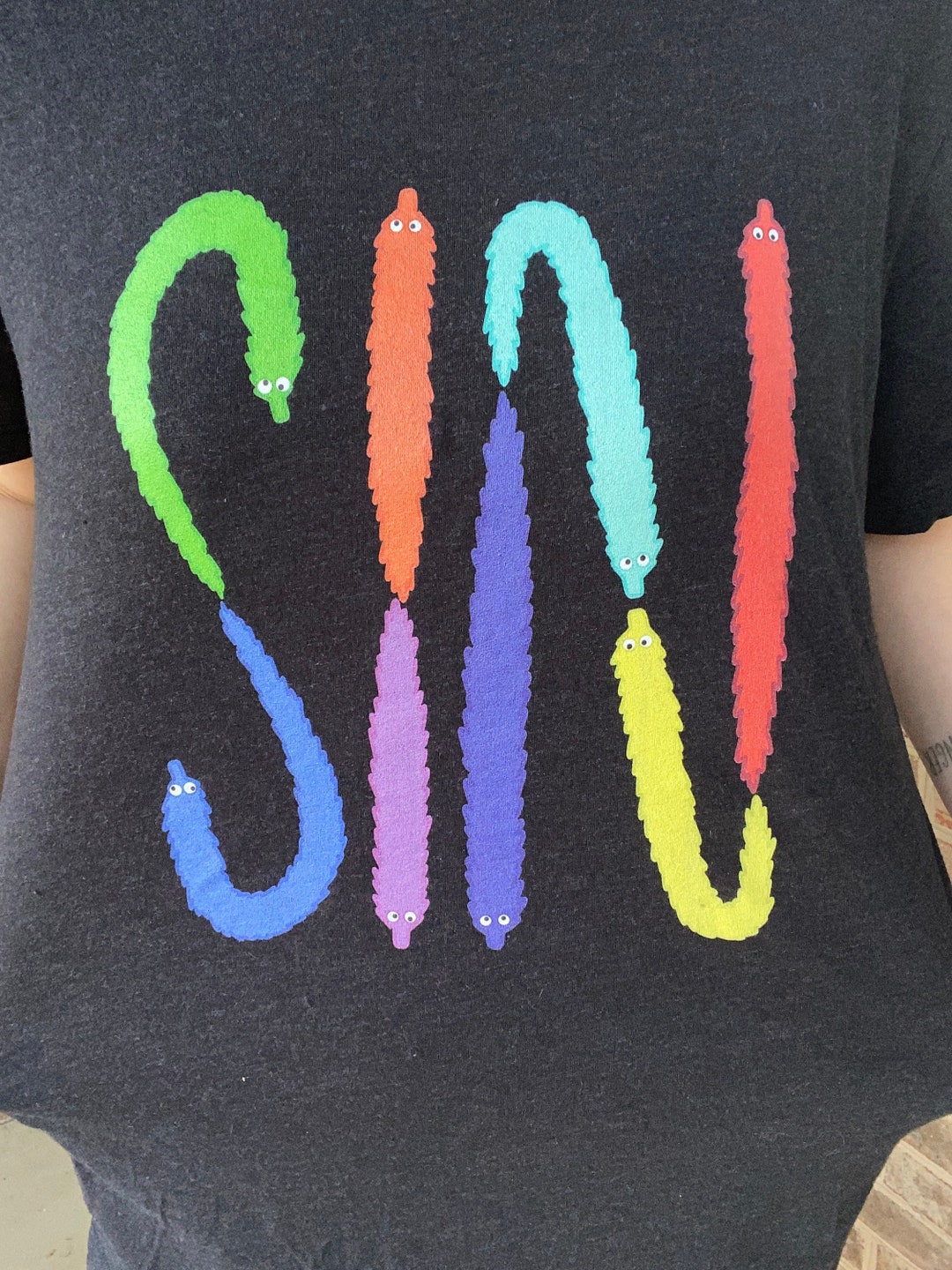 Worm Sin Shirt - Worm on a String Shirt - Sinful Worm on a String ...