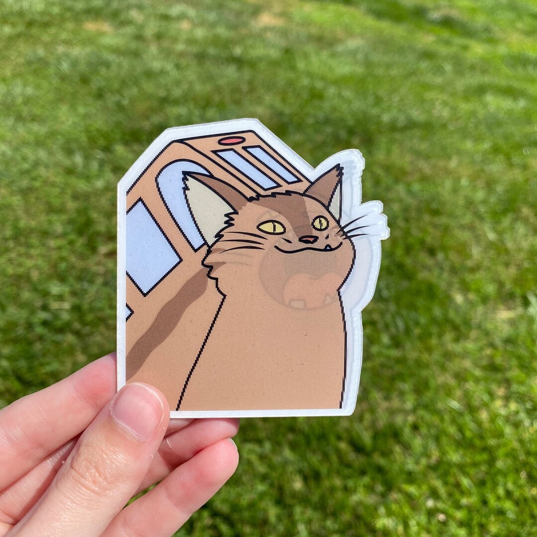 Catbus Pop Cat Meme Sticker I Pop Cat Sticker I Pop Cat Moving Sticker ...