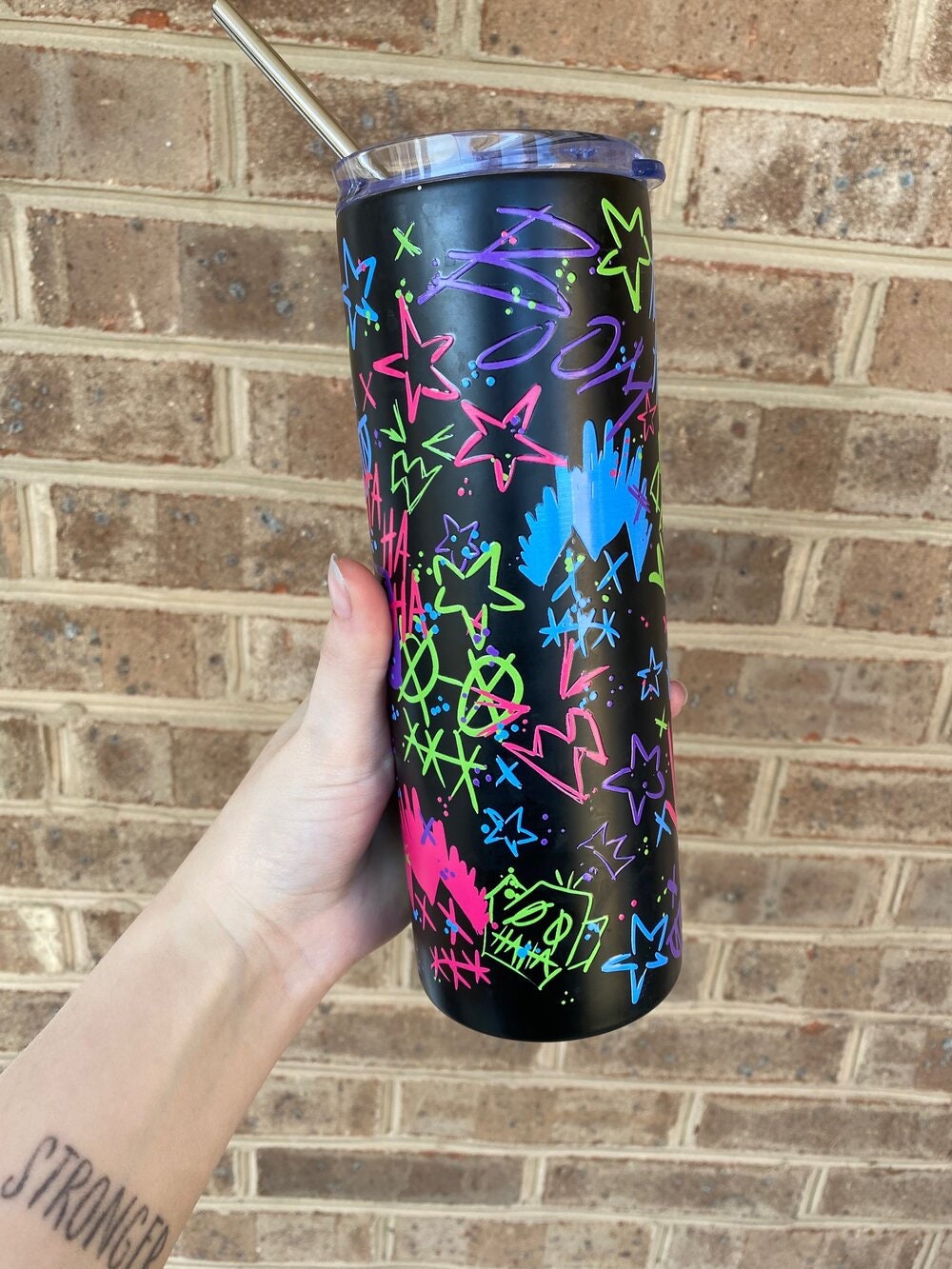 Jinx Scribbles Graffiti Tumbler - Arcane Jinx Vi Tumbler - League of ...