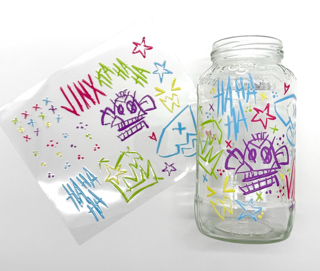 Jinx Transfer Sticker Sheet - Jinx Graffiti Sticker Sheet - Arcane ...