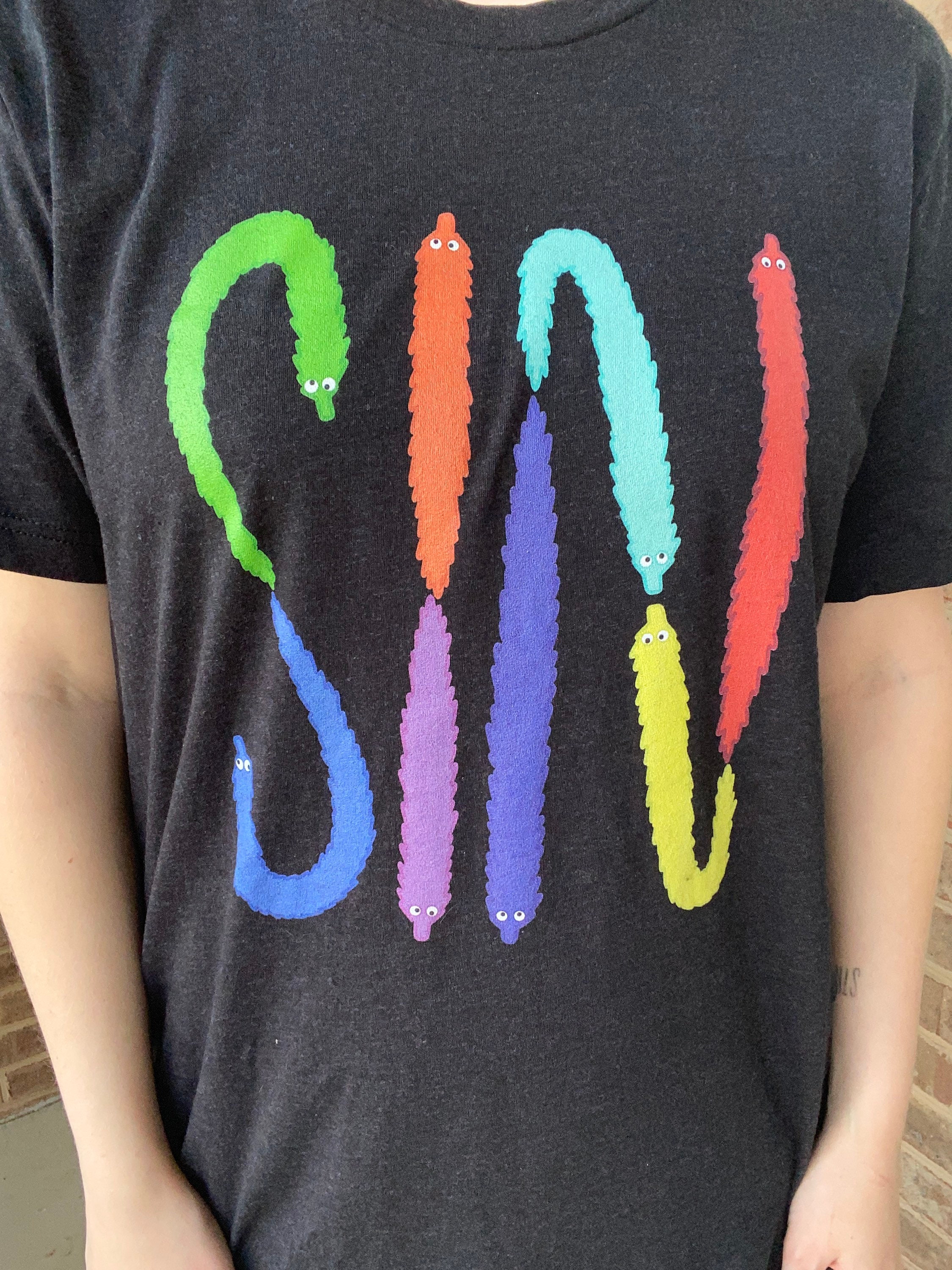 Worm Sin Shirt - Worm on a String Shirt - Sinful Worm on a String ...