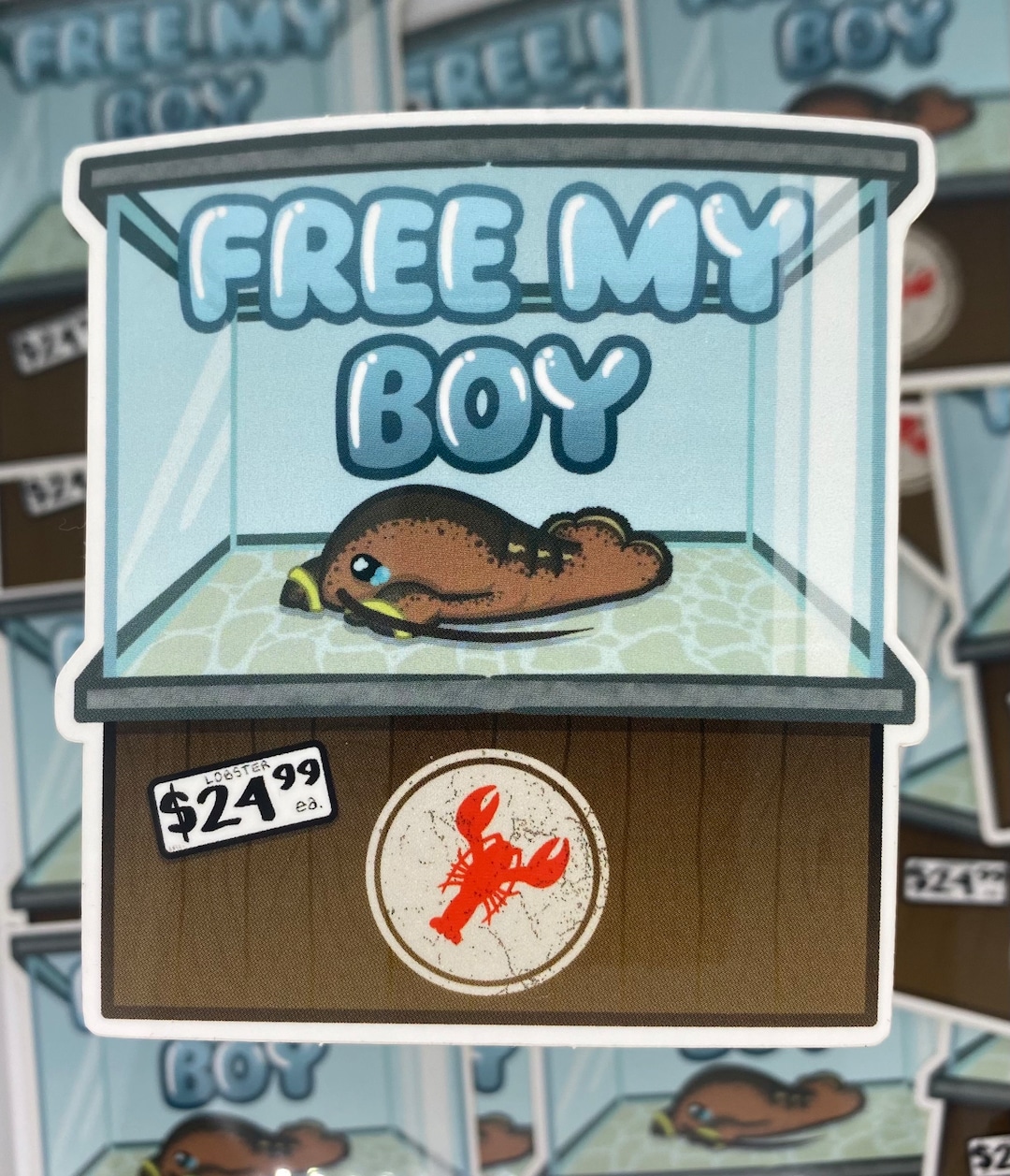 Free My Boy Sticker - Lobster Sticker - Silly Funny Free My Boy Sticker ...