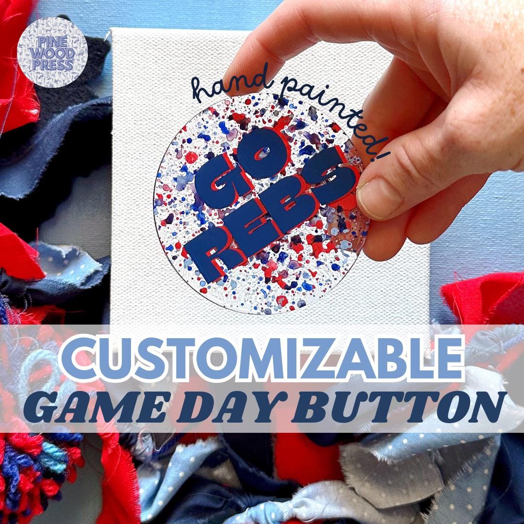 Acrylic Confetti Gameday Button - Etsy