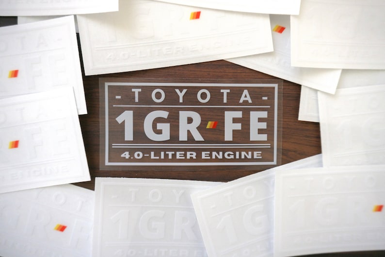 Toyota 1GR-FE 4.0 Liter V6 Engine Clear Vinyl Sticker / Decal - 4runner ...