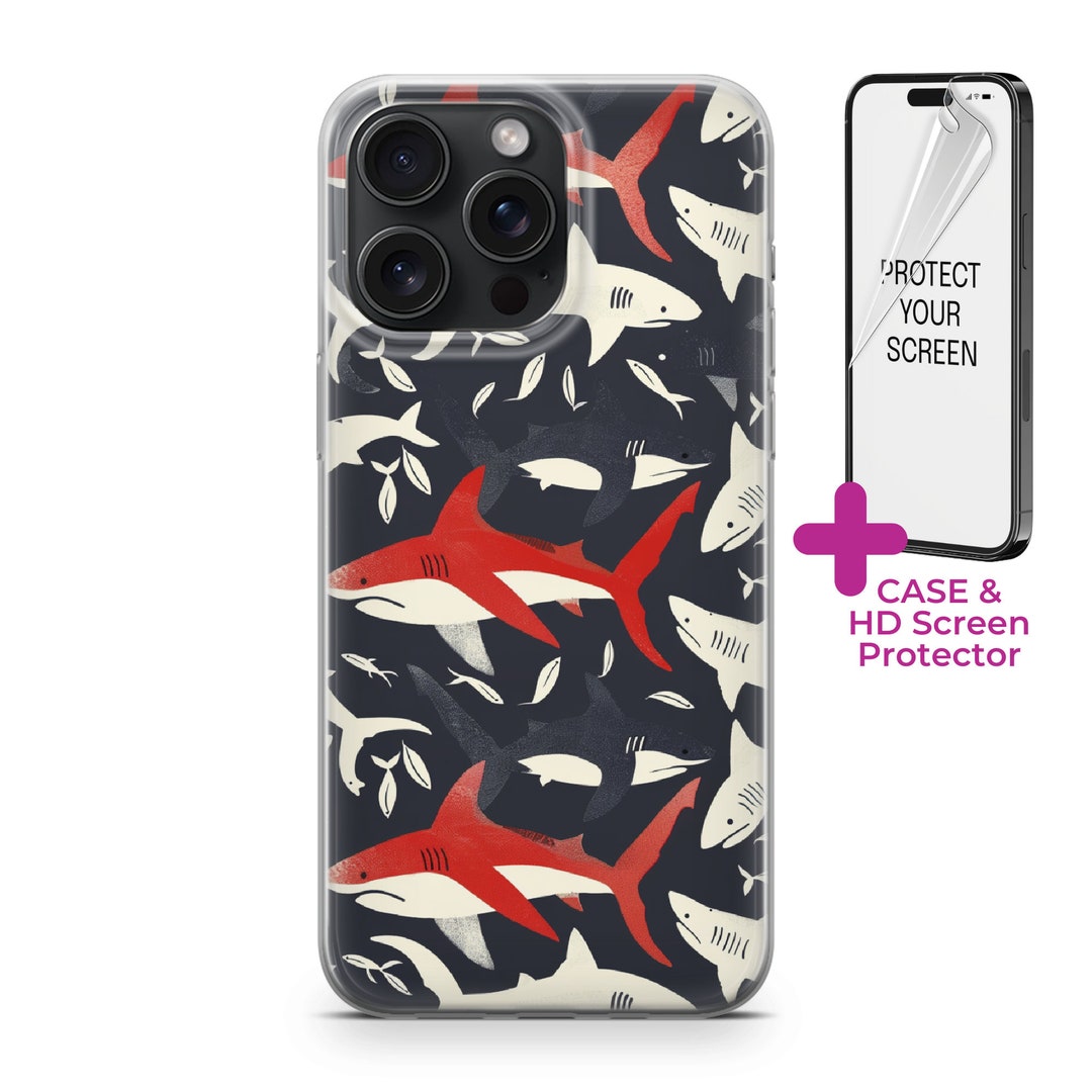 Shark Phone Case - Beach Sea Fish Fin Life Ocean Art Cover for iPhone ...