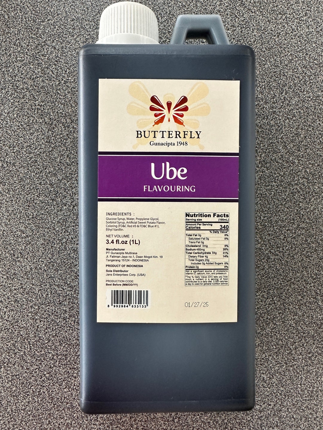 Butterfly 1 Litre 1000ml / 34 FL OZ Ube or Pandan Flavouring X 1 Bottle ...