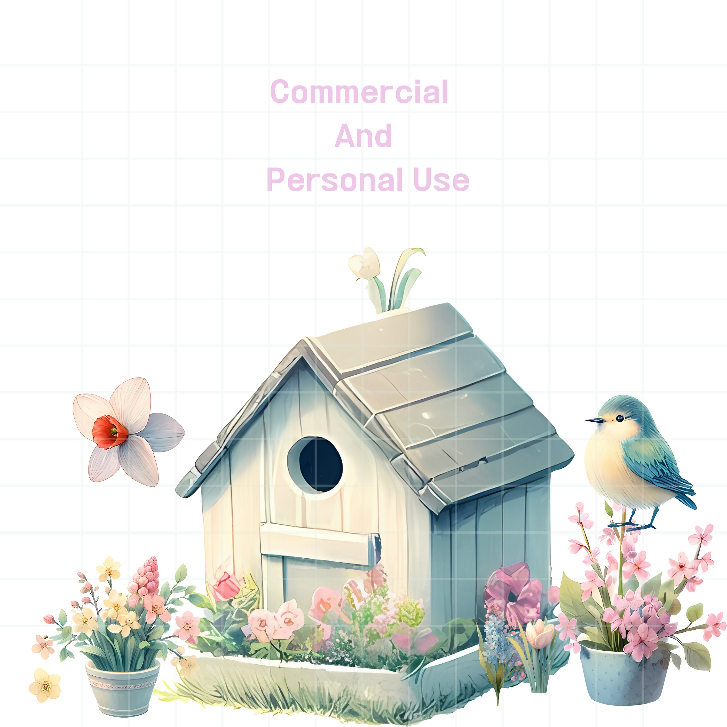 Spring Day Watercolor Clipart Digital File / Set of 84 / Spring Day PNG ...