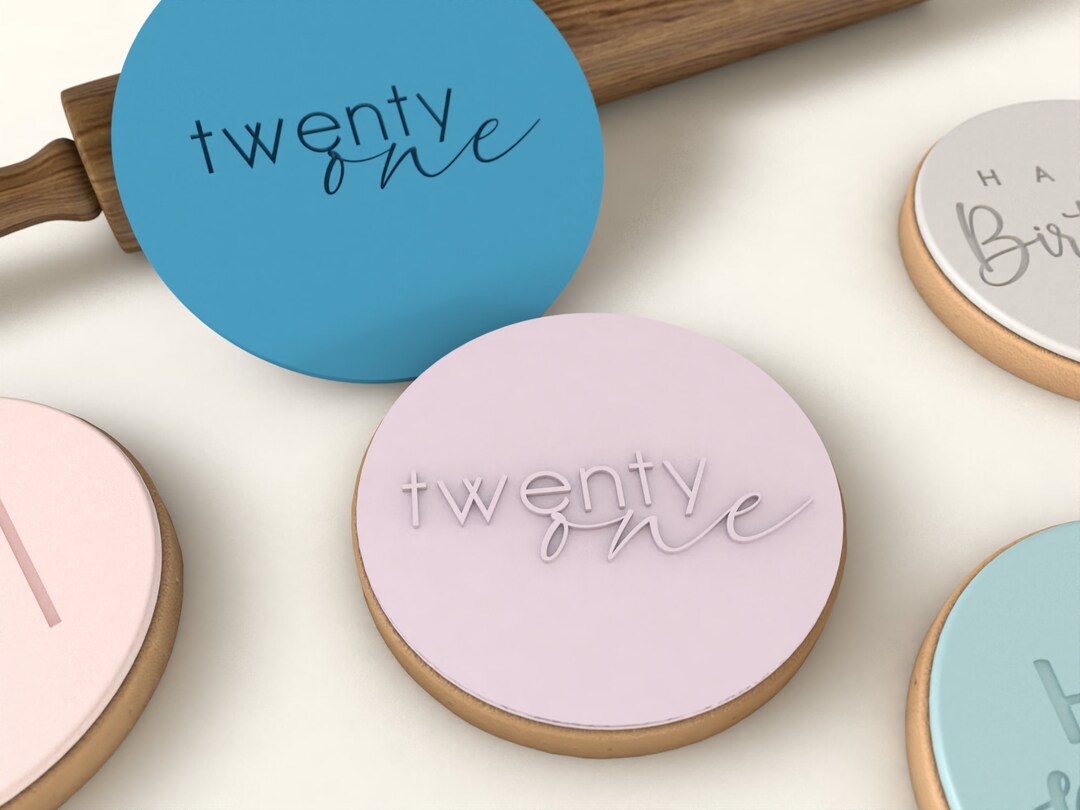 Twenty One - Laser Cut Acrylic Cookie Debosser (raised) - Etsy