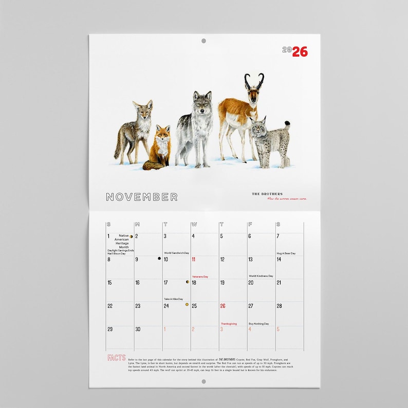 2026 Wildlife Calendar - Etsy