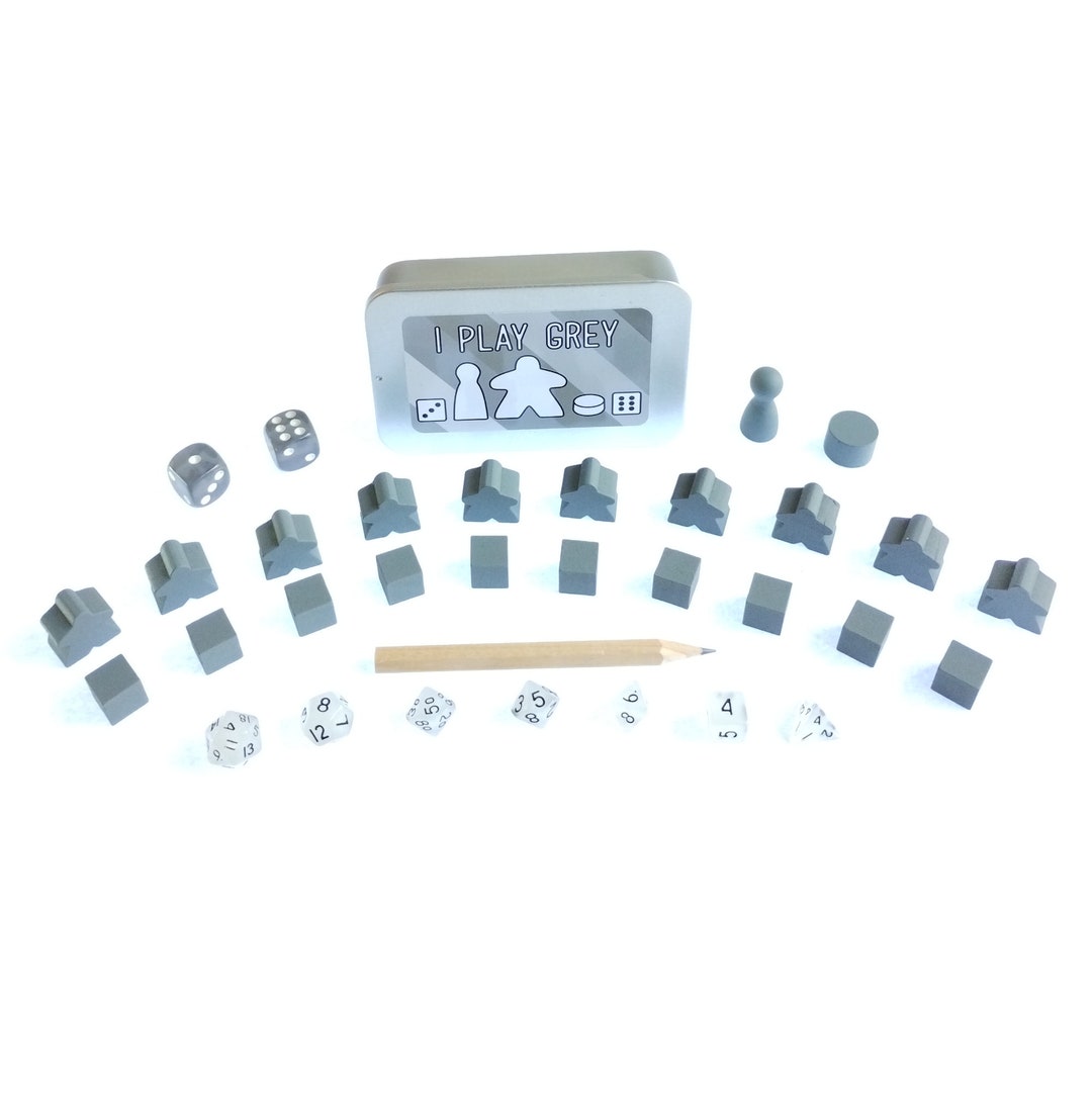 Personalized Board Game Survival Kit – Grey Pieces & Dice, TTRPG - Etsy
