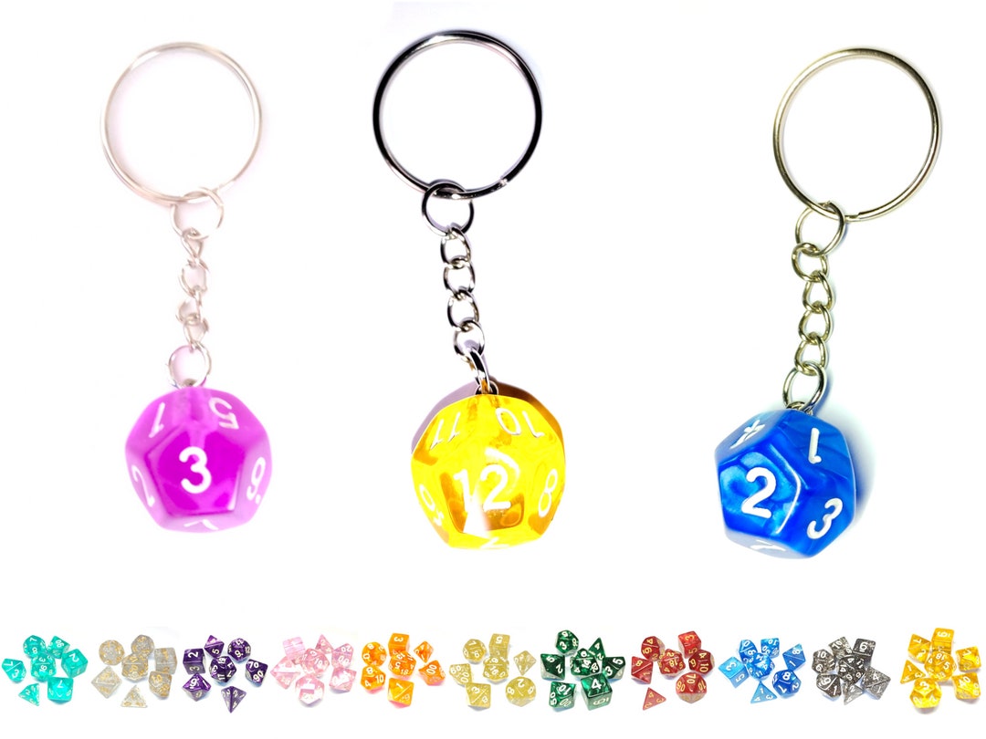 D12 Dice Keyring 12 Sided Dice Keychain Geeky Gift DND Dice TTRPG ...