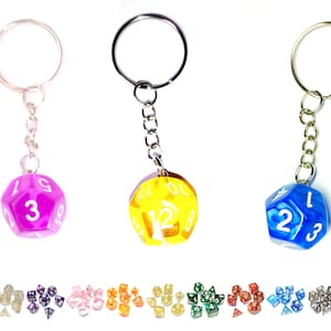 D12 Dice Keyring 12 Sided Dice Keychain Geeky Gift DND Dice TTRPG ...