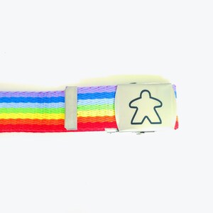 Board Game Belt - Meeple Belt - Black Gamer Belt - Rainbow Pride Skater ...