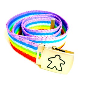 Board Game Belt - Meeple Belt - Black Gamer Belt - Rainbow Pride Skater ...