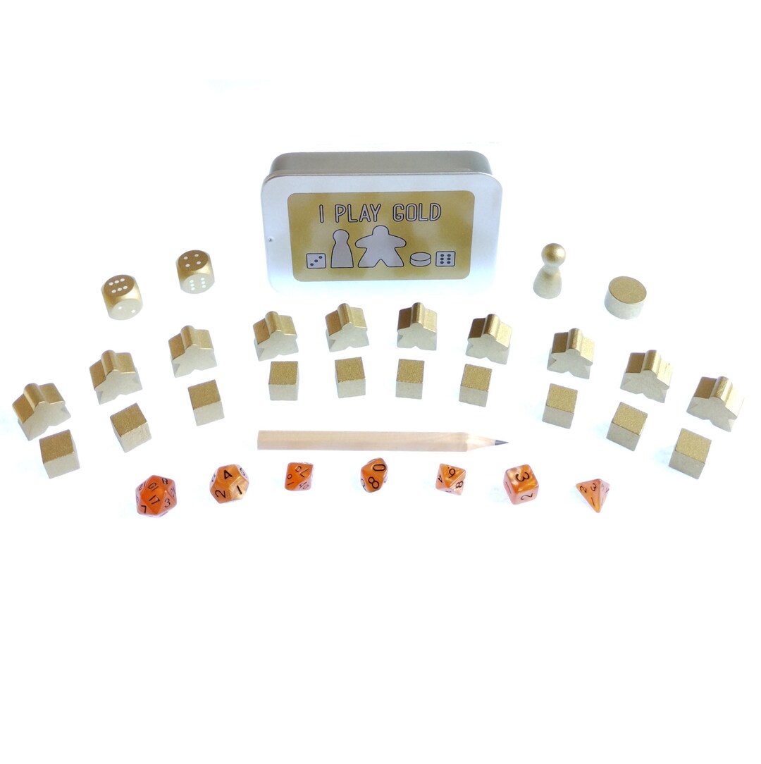 I Play Gold - Board Game Survival Kit: TTRPG Dice and Pieces - Etsy