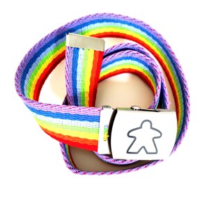 Board Game Belt - Meeple Belt - Black Gamer Belt - Rainbow Pride Skater ...
