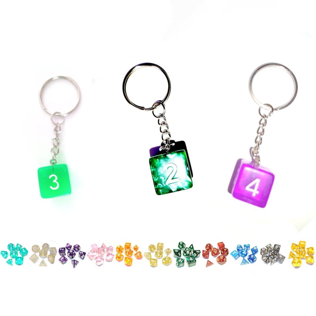 Handmade D6 Dice Keyring: Geeky DND Gift - Etsy