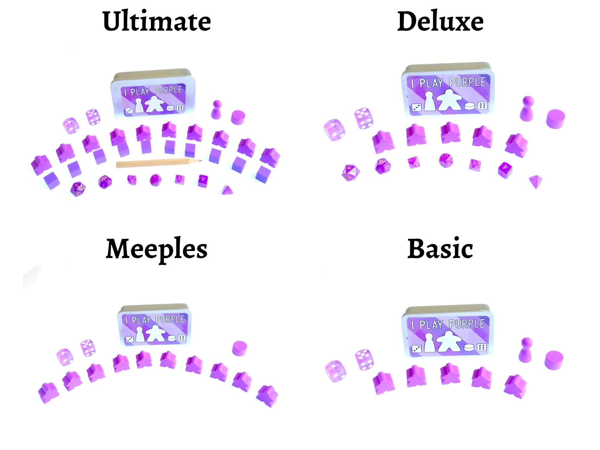 I Play Purple - Board Game Survival Kit: Meeples, Dice, and More - Etsy