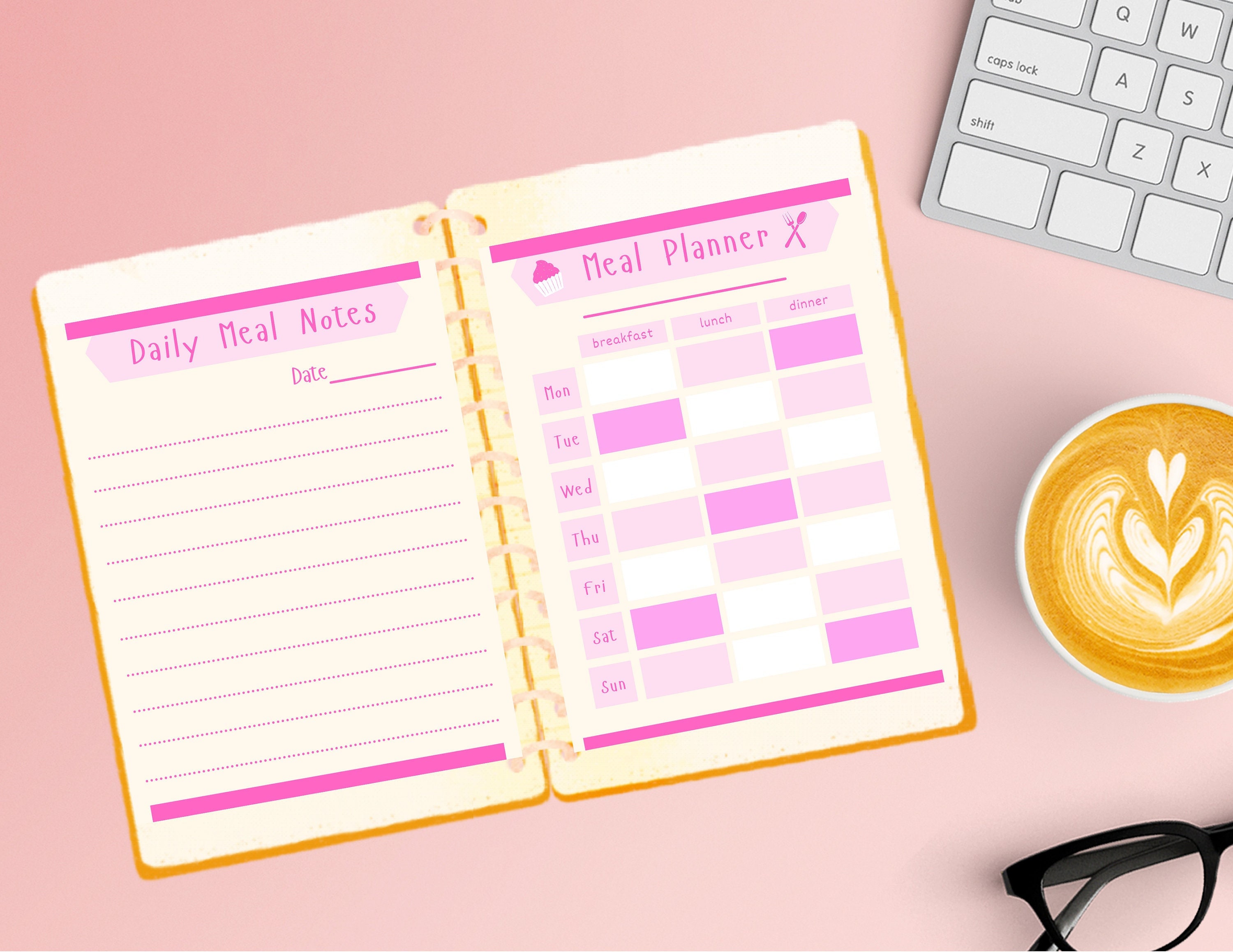 DIGITAL MEAL PLANNER - Weekly Meal Planner and Weekly Meal Notes Guide ...