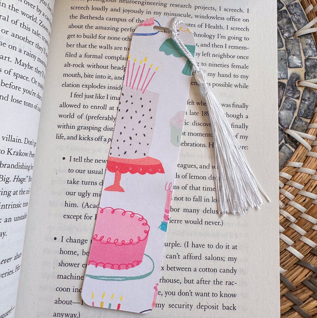 Birthday Cake Bookmark, Birthday Bookmark, Cake Bookmark, Summer ...