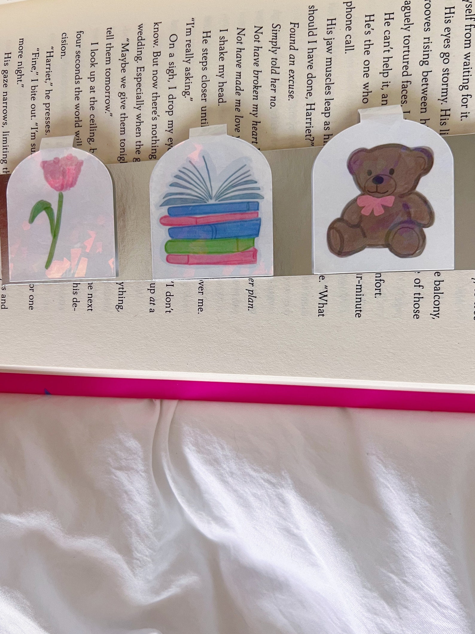 Magnetic Bookmark Teddy Bear, Tulip, Book Stack, Magnetic Bookmarks ...
