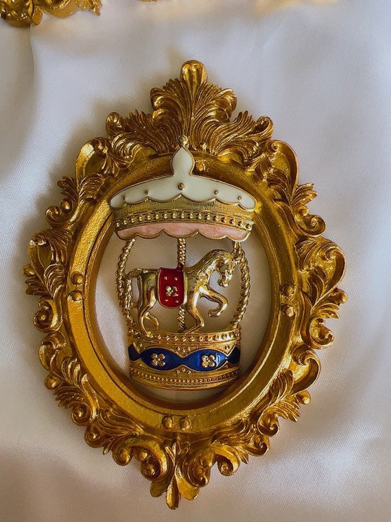 Vintage Carousel Brooch Gold Brooch Outfit Brooch | Etsy
