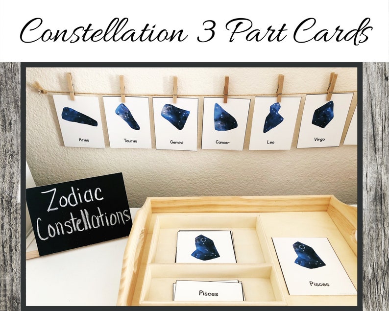 Watercolor Constellation 3 Part Cards - Etsy