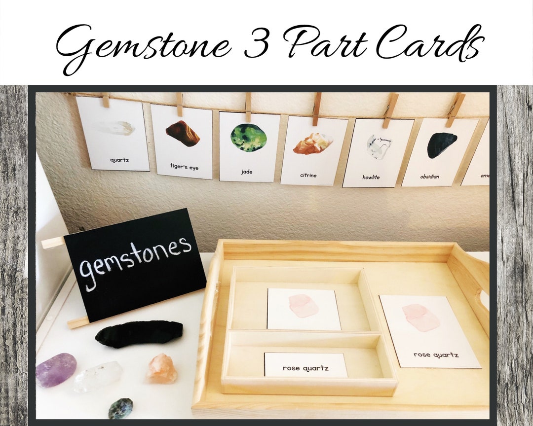 Watercolor Gemstone 3 Part Cards - Etsy