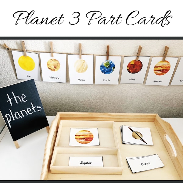 Solar System 3 Part Cards - Etsy