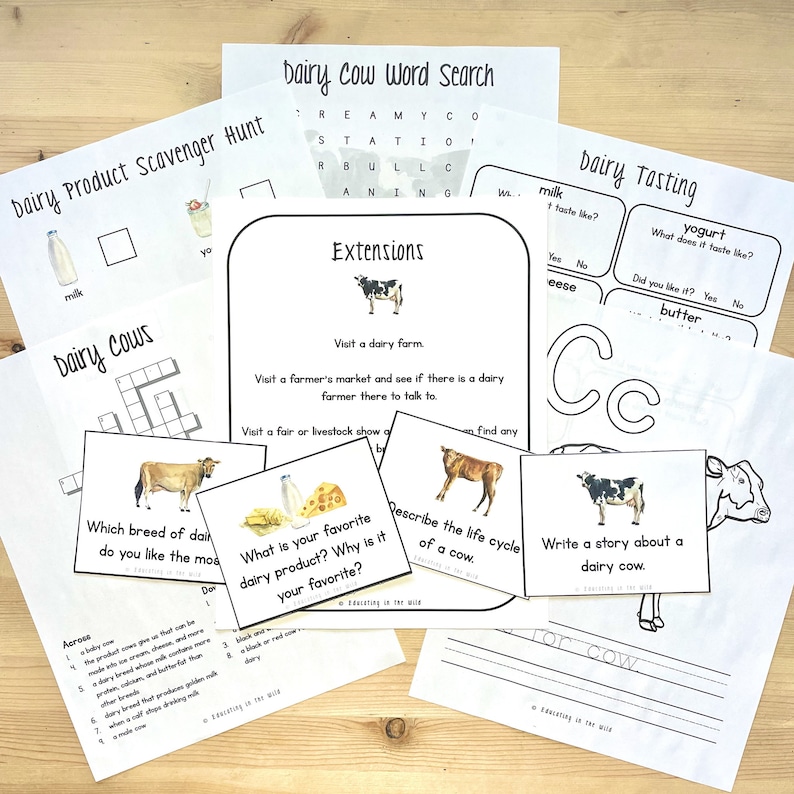 Dairy Cow Unit Study - Etsy