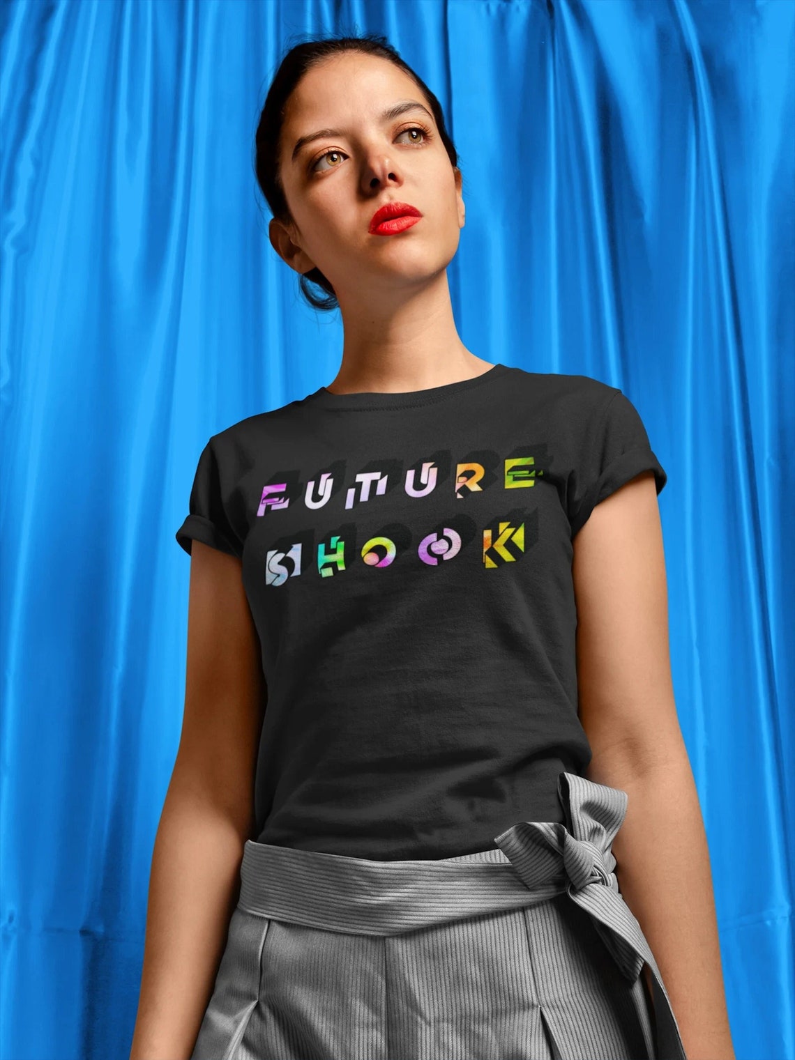 Funky Retro 70's Future Shock on a Unisex Bella+canvas Short Sleeve Tee ...