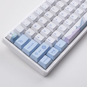 Whale Ocean Theme Key Caps Set Kawaii White Blue Cherry - Etsy