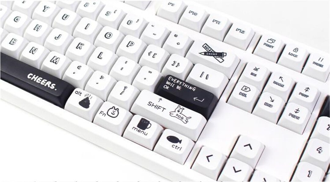 Daliy Dream Keycaps Comic Keycaps Cute Keycaps Black White - Etsy
