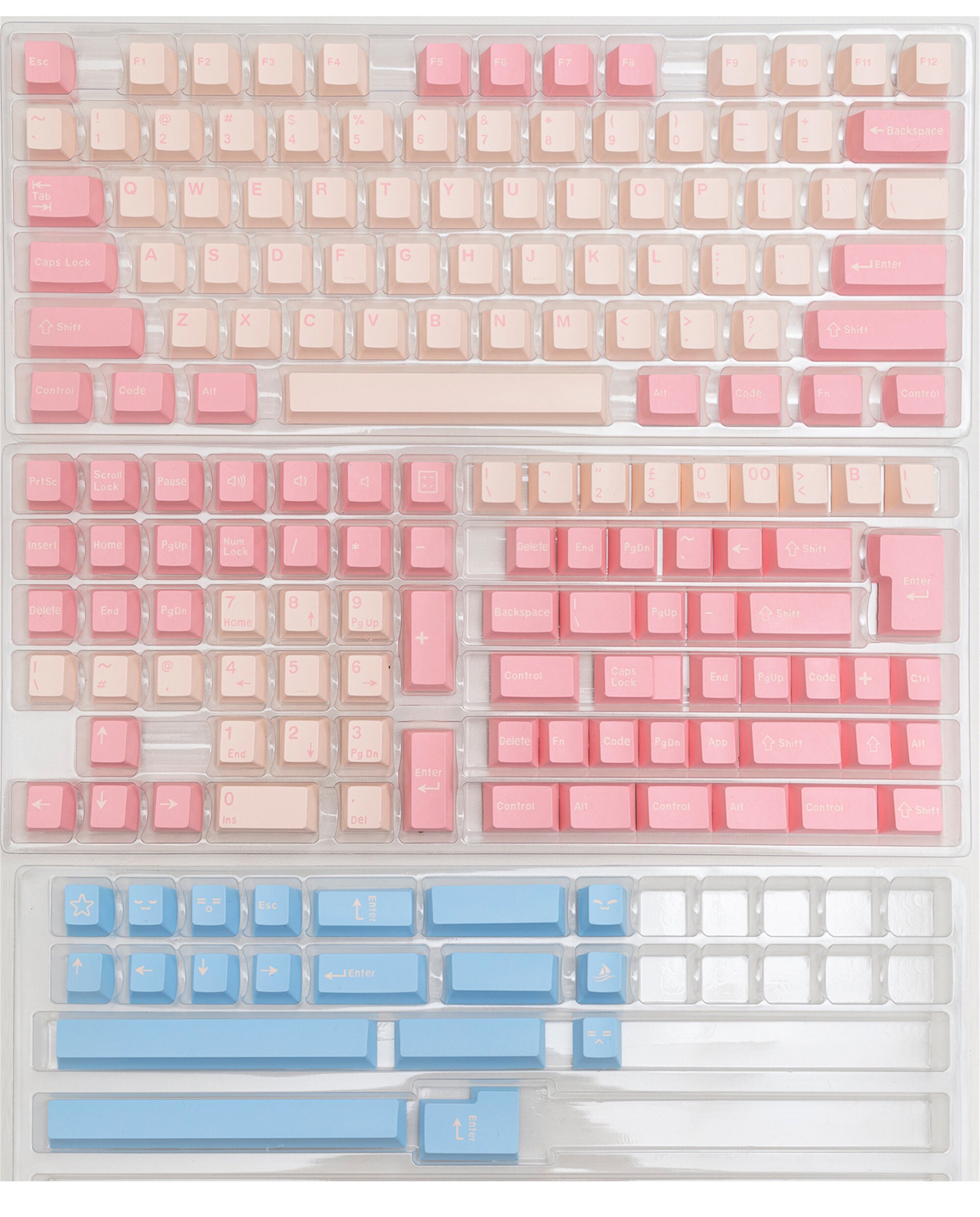 173pcs Light Pink Gradient Keycaps Cherry Keycap Set Pastel - Etsy