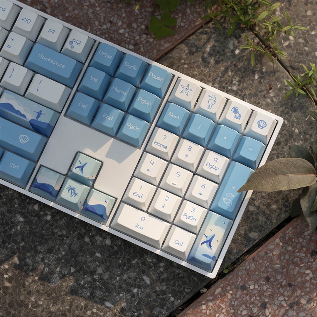Whale Theme Key Cap Set, Blue Sea Theme Keycaps Set, Full Keycap Set ...