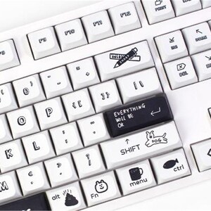 Daliy Dream Keycaps Comic Keycaps Cute Keycaps Black White - Etsy