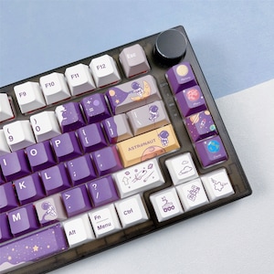 Space Exploring Theme Key Caps, 138pcs, Astronaut Key Caps, Cute Key ...